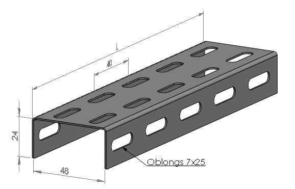 Acheter Corniére U perforée 24X24 en 2 métres chez Midifix.com ...
